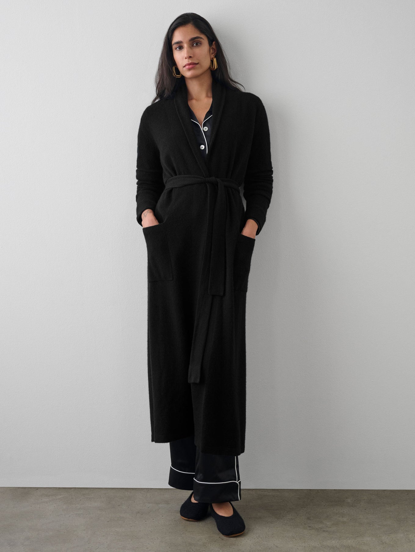 Long Cashmere Robe | White + Warren