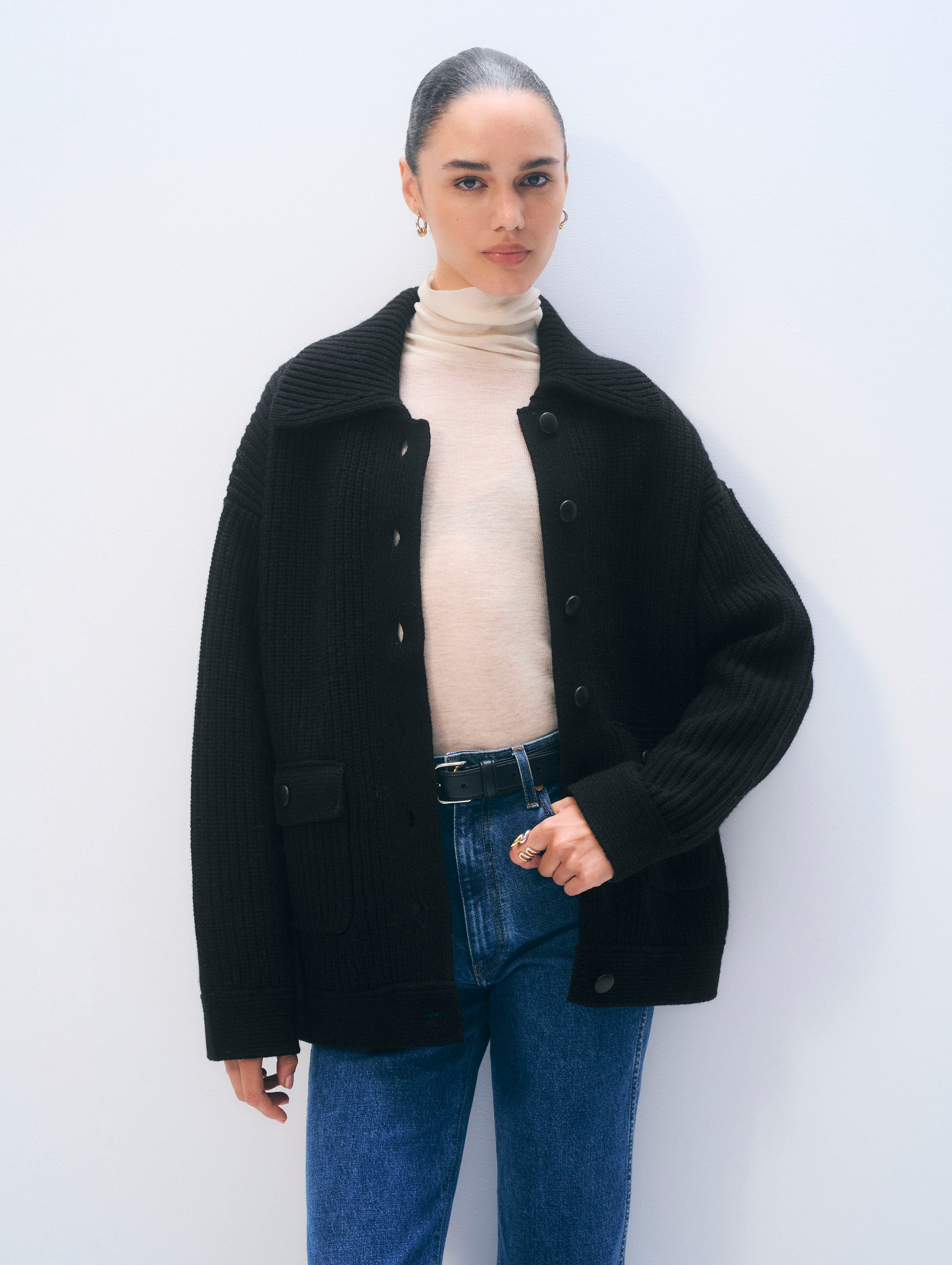 Merino Fisherman Jacket | Black